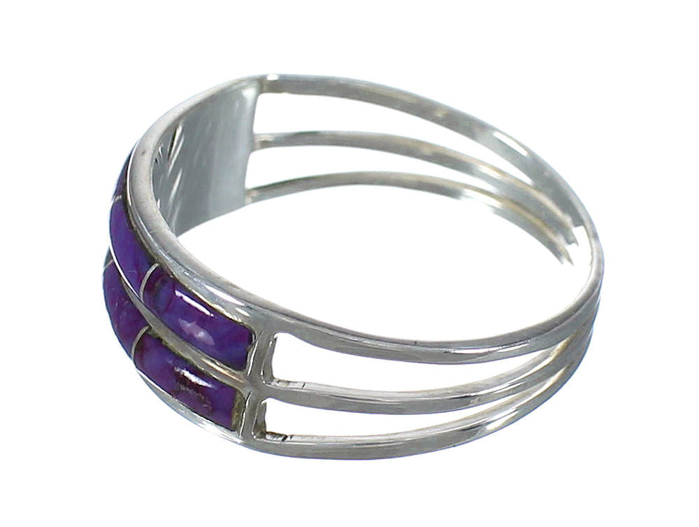 Magenta Turquoise Inlay Authentic Sterling Silver Southwestern Ring Si ...