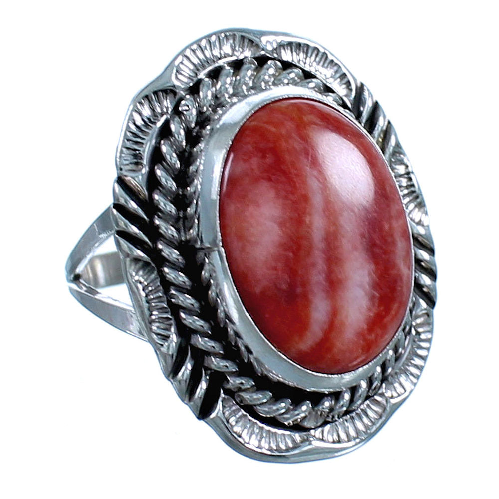 American Indian Sterling Silver Red Oyster Shell Ring Size 7 CS117681 ...