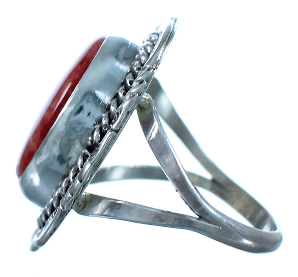 American Indian Sterling Silver Red Oyster Shell Ring Size 7 CS117681 ...